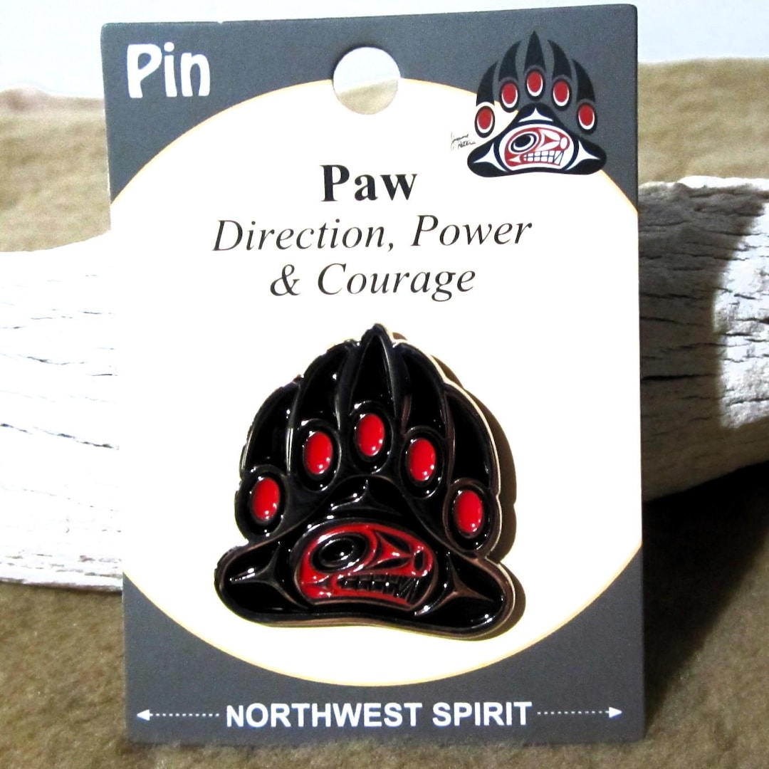 Salish First Nations 'paw' Enamel Pin Brooch Pacific North West Native ...