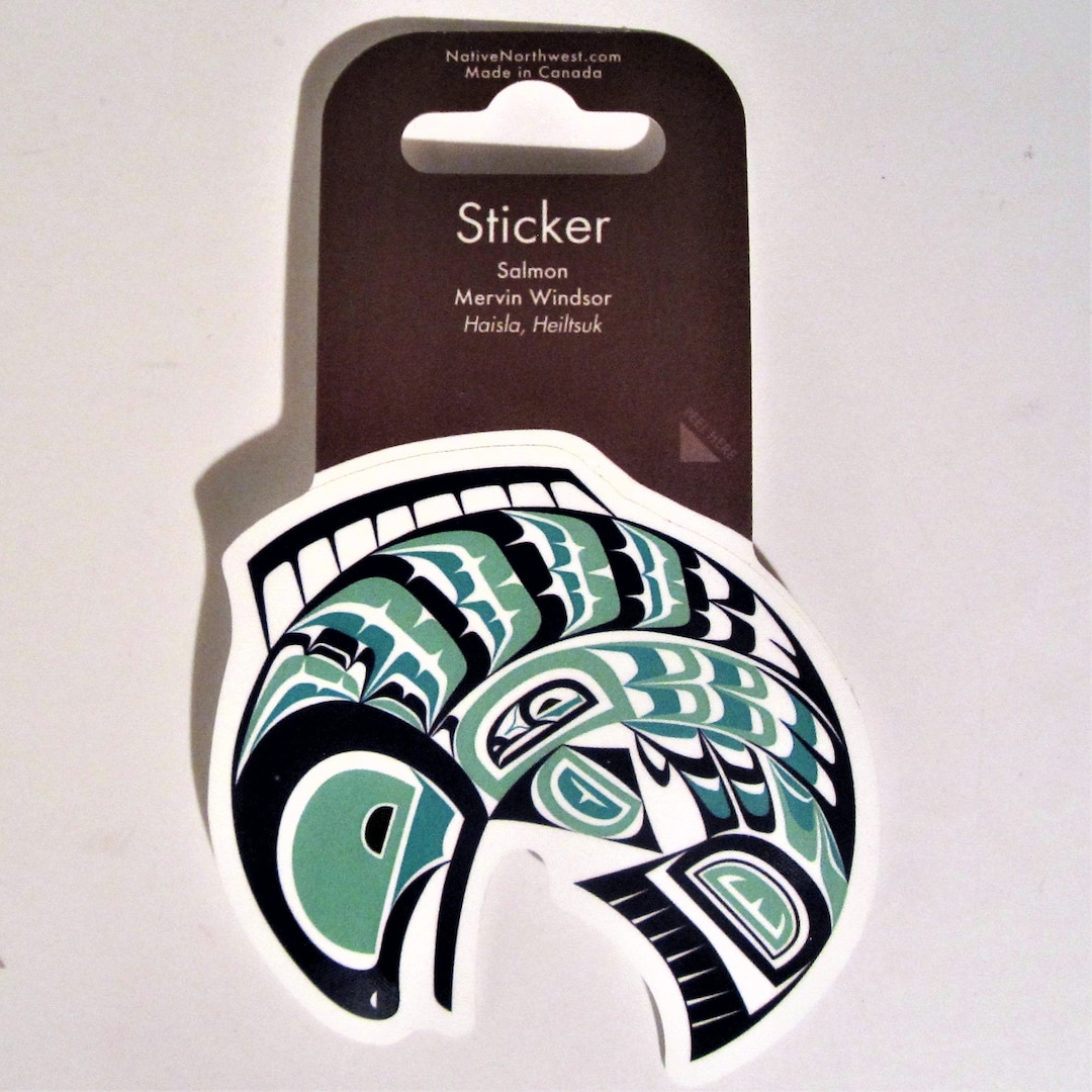 Haisla Heiltsuk First Nation 'salmon' Vinyl Sticker Decal Pacific North West Coast Native ...