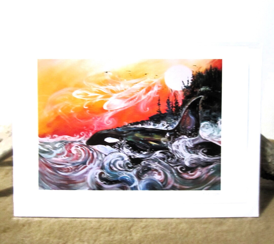 Metis Cree First Nation 'killer Whale Sunset' Sub Arctic Eastern ...