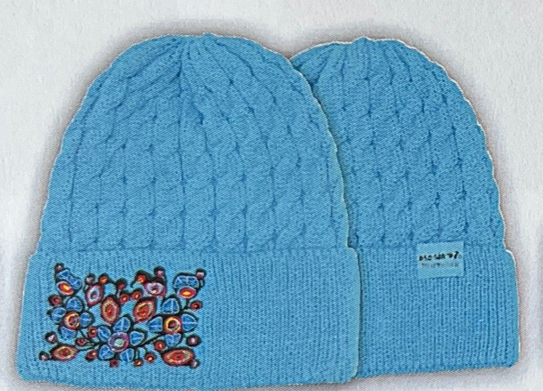 Anishinaabe First Nation 'flowers & Birds' Embroidered Knitted Stretch ...