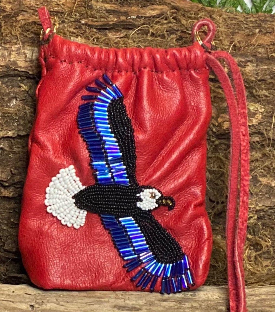 Nuu Chah Nulth First Nation 'eagle' Draw String Leather Medicine Bag ...