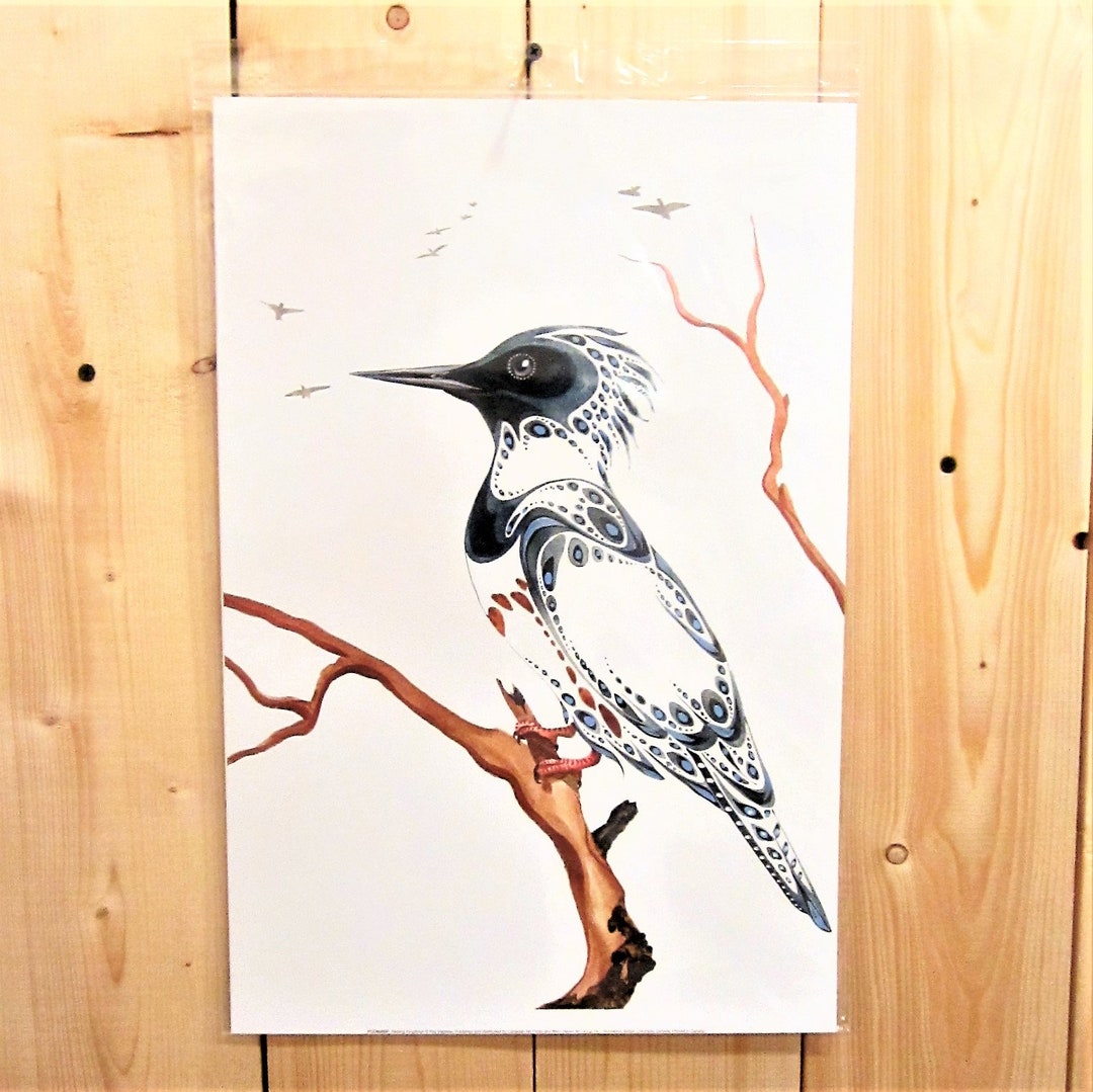 Ojibway First Nation 'woodpecker' Contemporary Eastern Woodlands Native ...