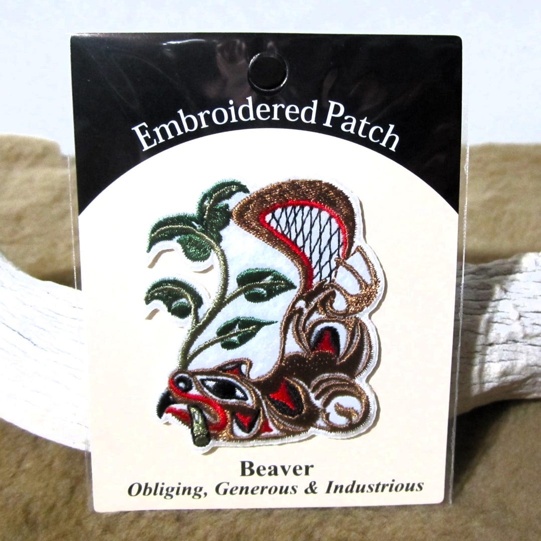 Coast Salish First Nations 'beaver' Iron on Embroidered Patch Pacific ...