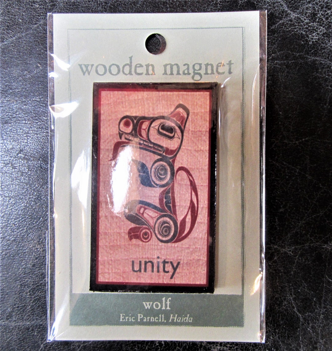 Haida First Nation 'wolf' Wooden Stick on Fridge Magnet Pacific North ...