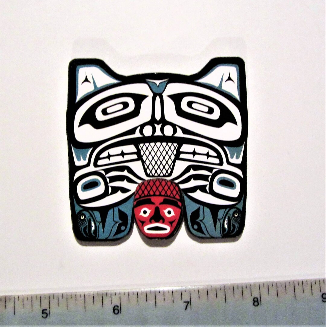 Pacific North West Coast First Nations Native Beaver Moon 2D Stick on ...