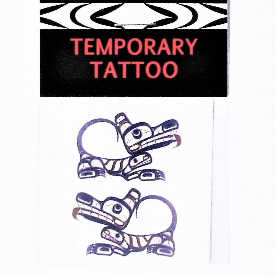 Tsimshian First Nation 'wolf' Temporary Tattoo West Coast Native ...