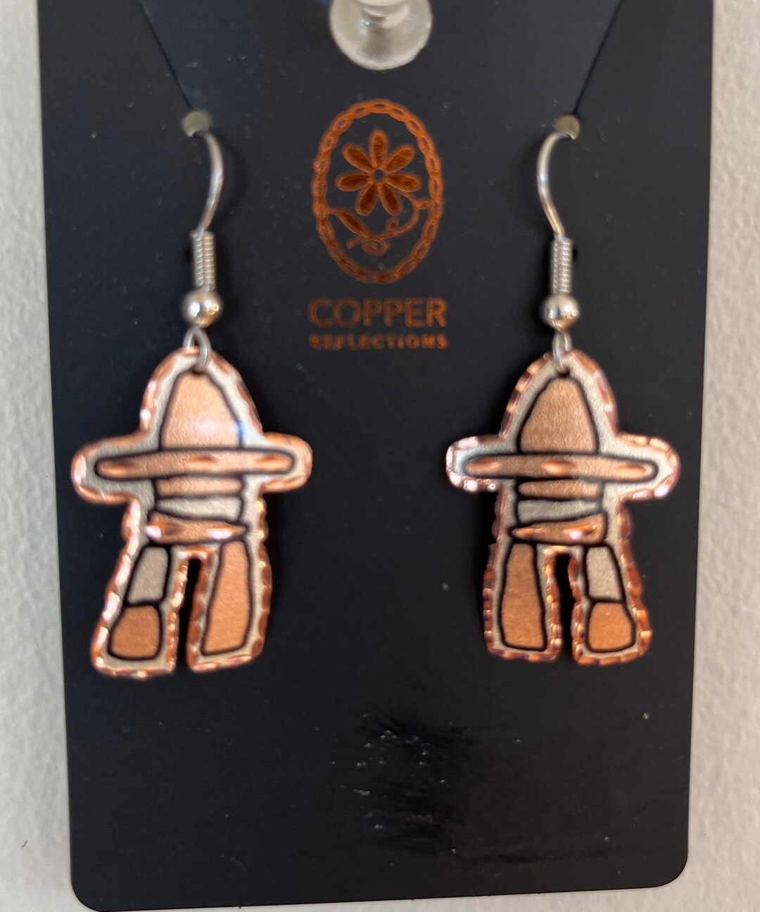 First Nations 'inukshuk' Copper Silver Plate Earrings Pacific North ...