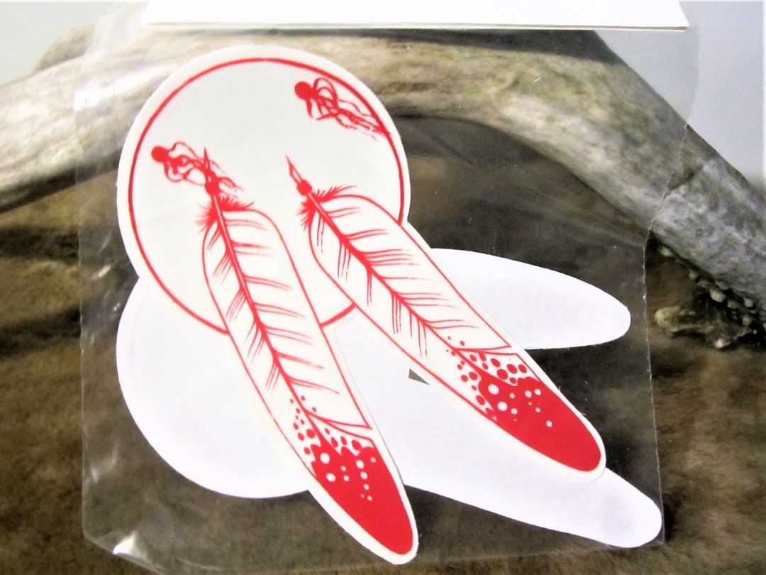 First Nations 'feathers' Set of 2 Silk Screened Vinyl Decals Great ...