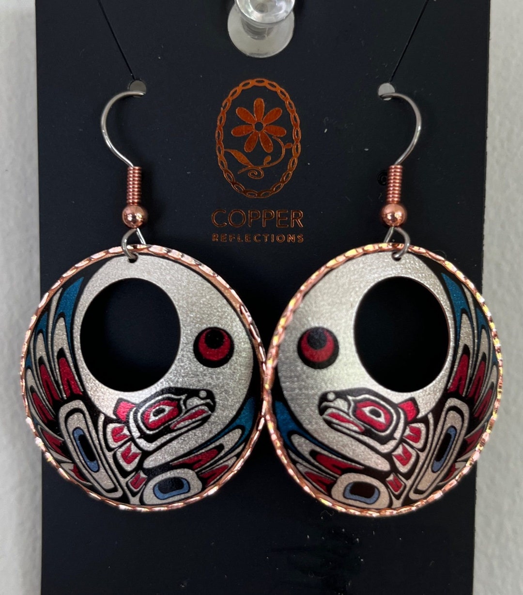 First Nations Copper Silver Plate Earrings Pacific North West Coast ...