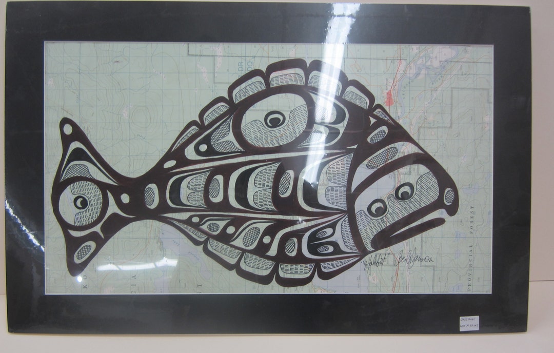 Kwakiutl First Nation 'halibut' Map Painting Pacific - Etsy