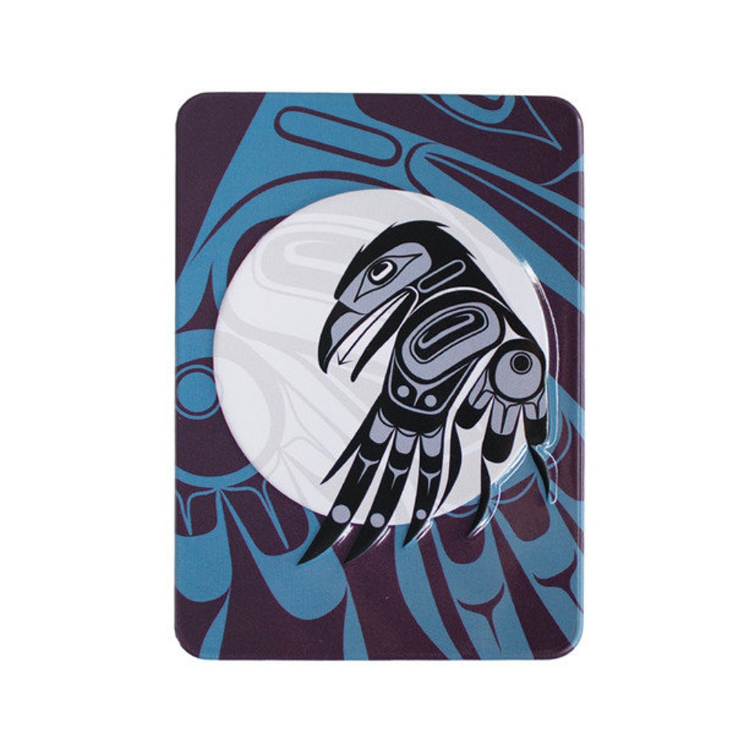 Haida First Nation 'raven Moon' Embossed Metal Fridge Magnet Pacific ...