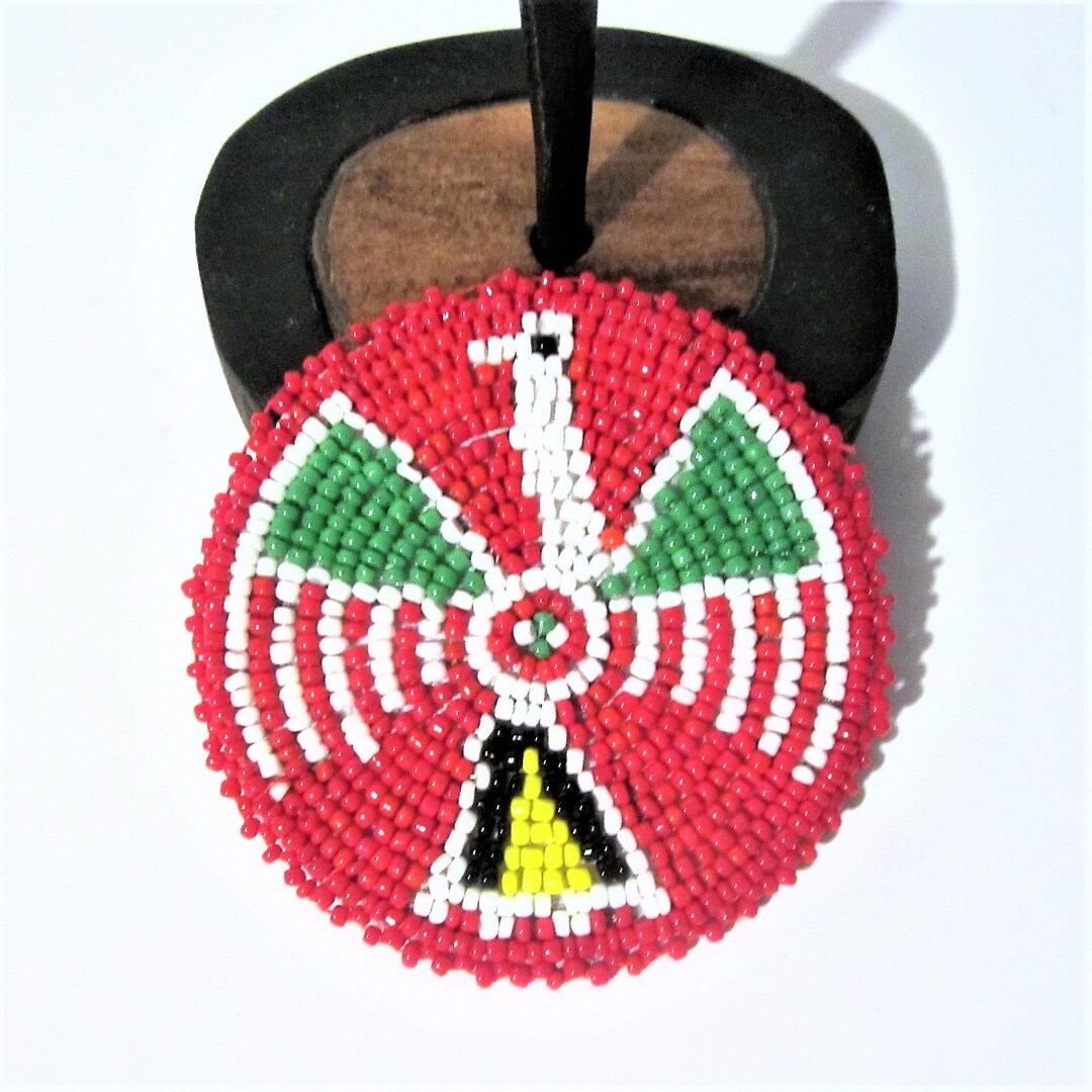 Native American First Nations Hand Beaded Pow Wow Sew on Medallion ...