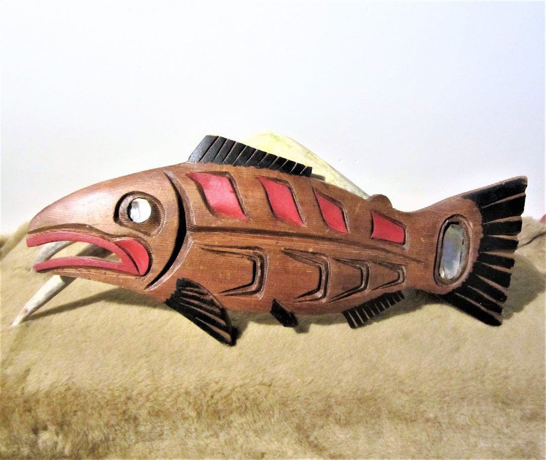 Nuu Chah Nulth First Nation 'salmon' Cedar Carving Pacific North West ...