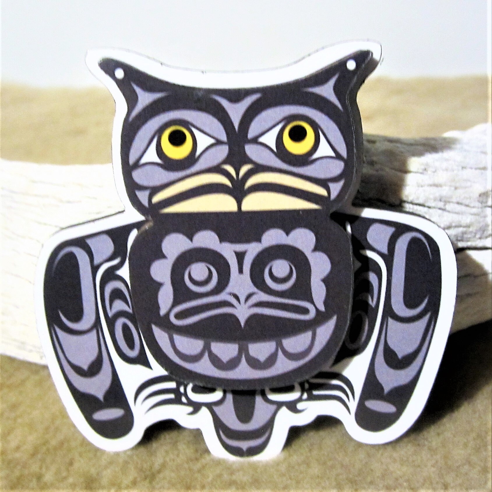Kwakiutl Namgis First Nation Owl 3D Stick on Fridge Magnet Pacific ...