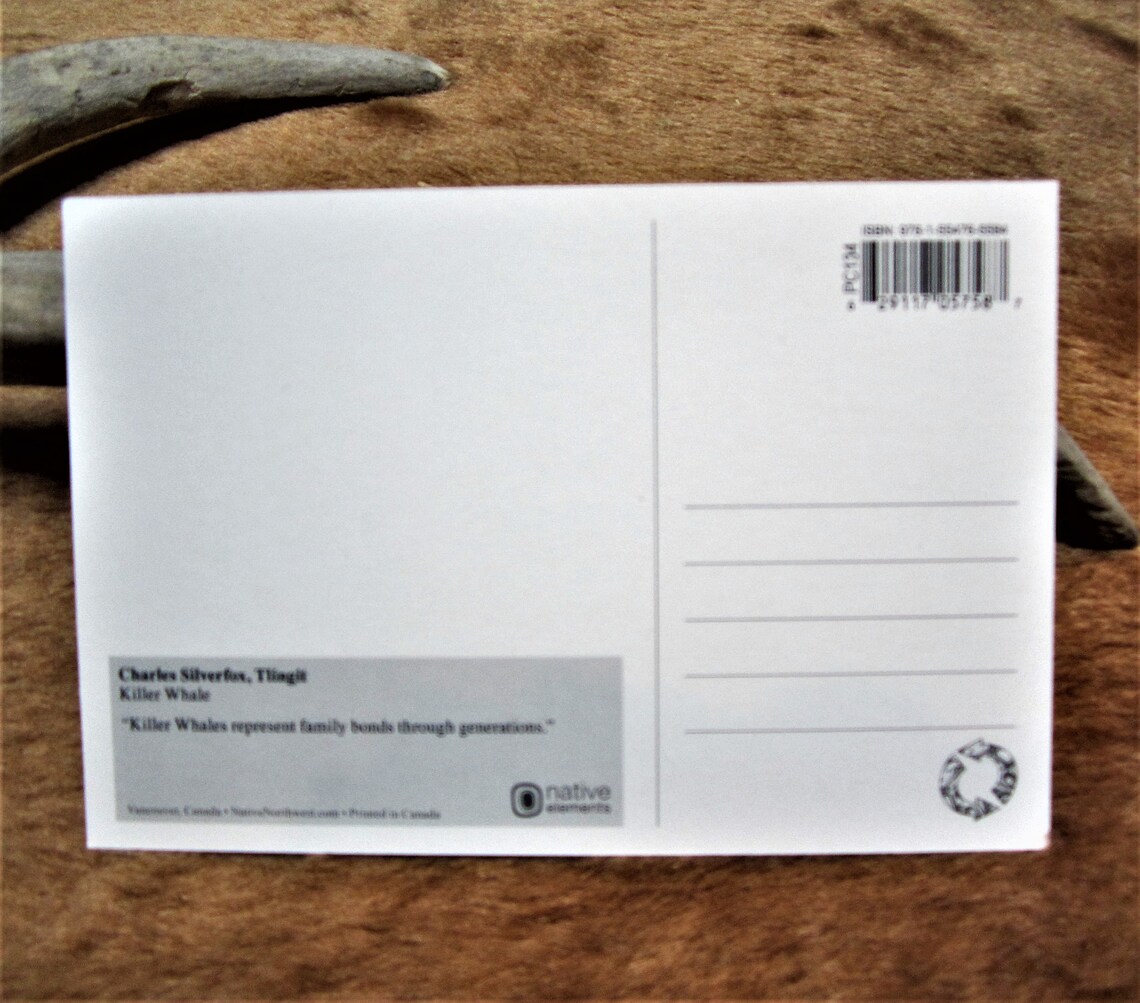 Tlingit First Nations ''killer Whale'' Native Indigenous Art Post Card ...