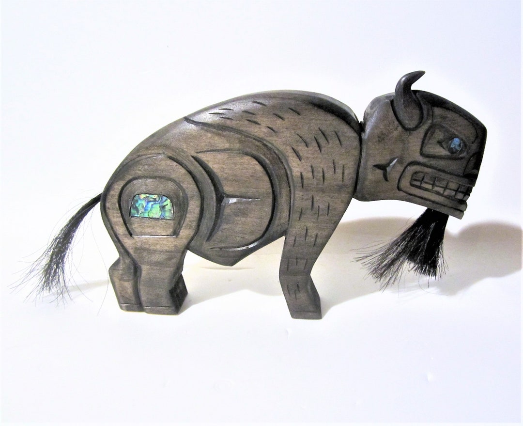 Nuu Chah Nulth First Nation 'buffalo' Maple Wood Carving Pacific North ...