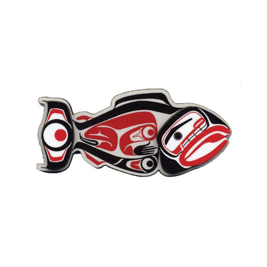 Haida First Nations 'halibut' 3D Stick on Fridge Magnet Pacific North ...