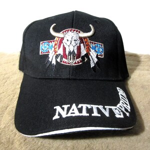 First Nations 'buffalo Skull' Back Strap Ball Cap Hat Great Plains ...