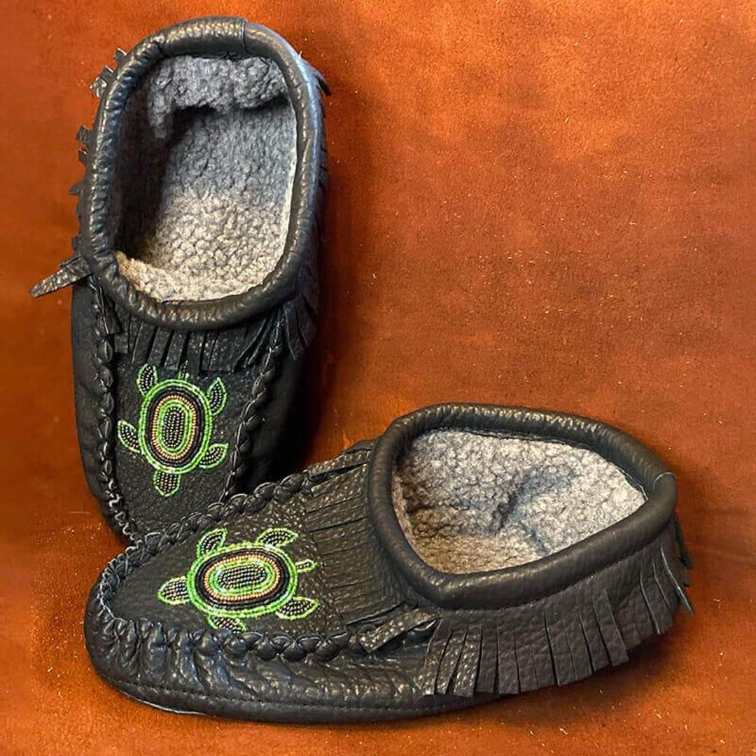 Cree First Nation Ladies Handmade Leather Hide 'turtle' Design ...