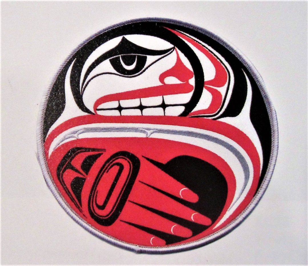Tsimshian First Nation 'eagle Transforming' Iron on Embroidered Patch 5 ...