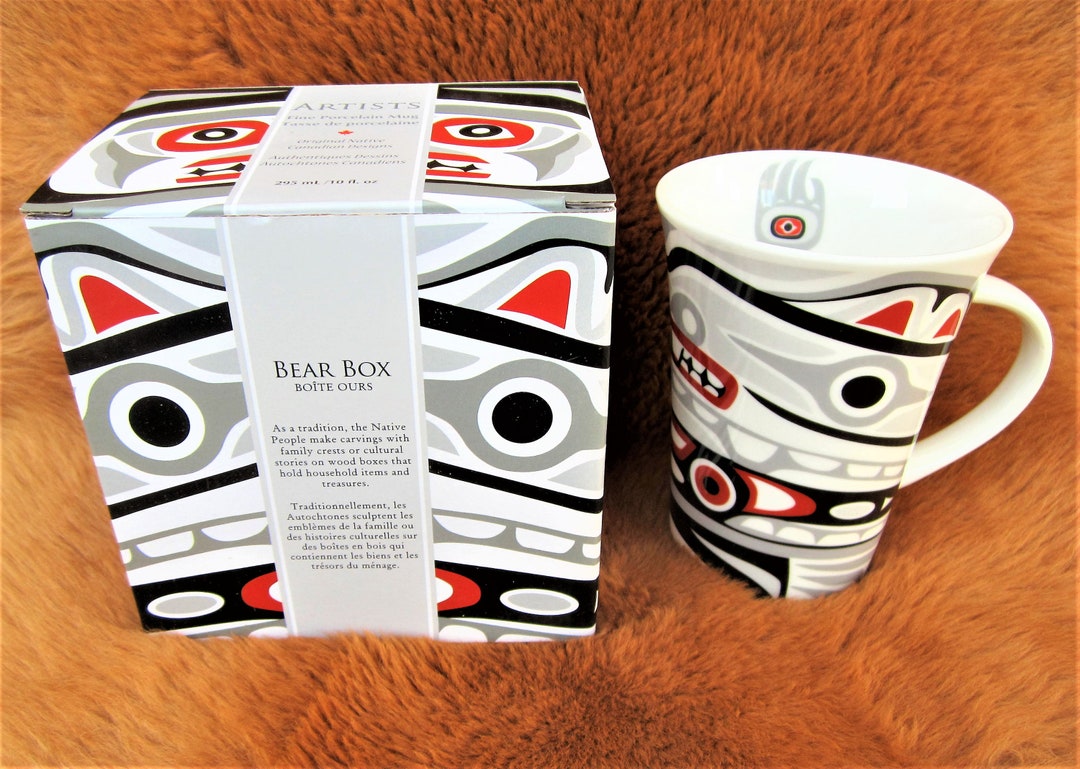 Pacific North West Coast First Nations ''bear Box'' Porcelain Mug 10oz ...