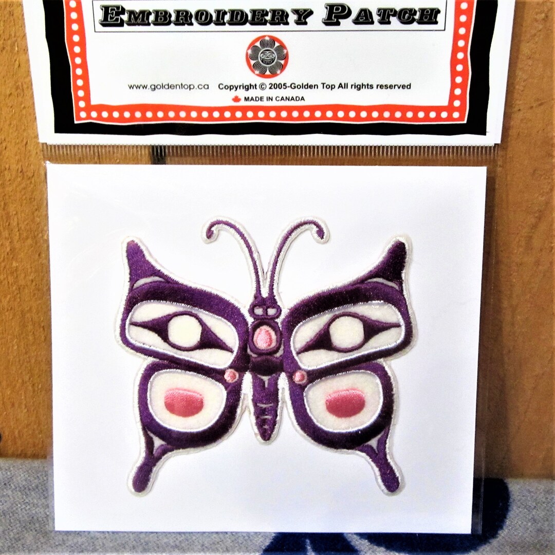 Haida First Nation 'butterfly' Embroidered Patch Pacific North West ...