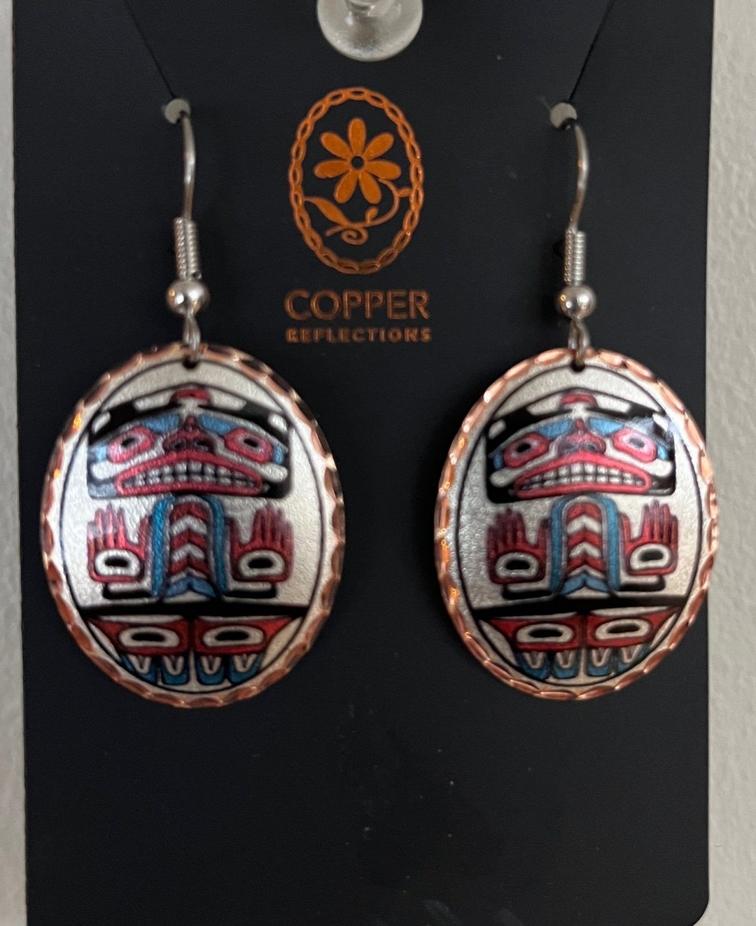 First Nations Copper Silver Plate Earrings Pacific North West Coast ...
