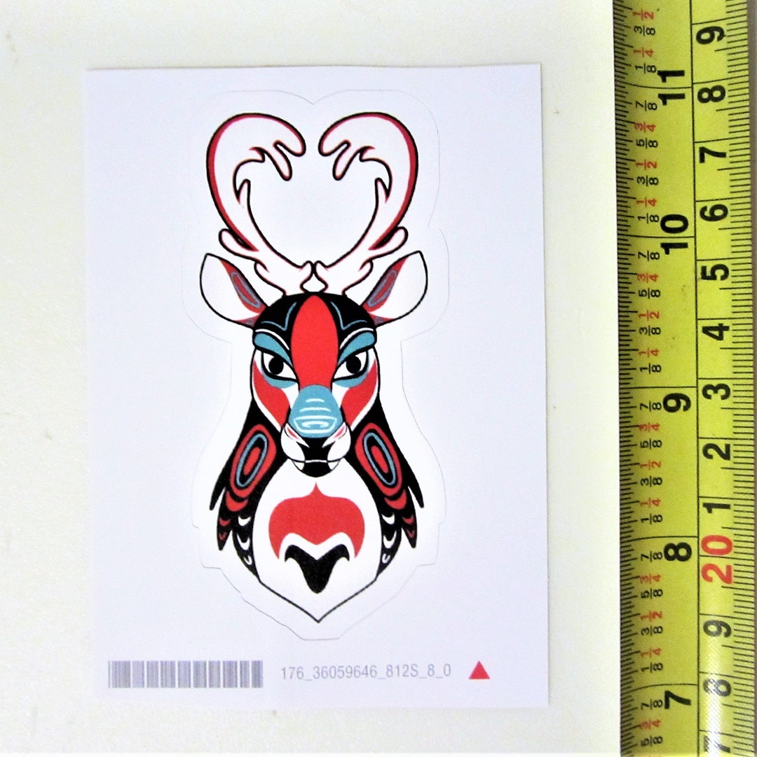 First Nations ''deer'' Sticker Decal West Coast Native Indigenous Art ...