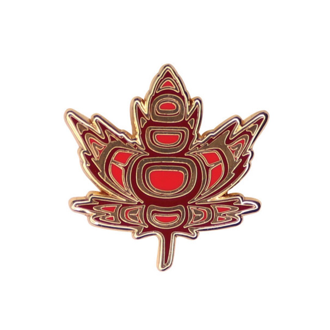 Haisla Heiltsuk First Nations 'maple Leaf' Enamel Pin Brooch Pacific ...