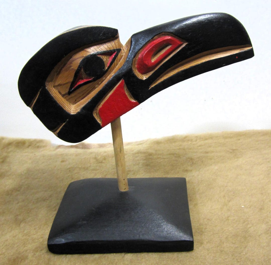 Nuu Chah Nulth First Nation 'raven' Red Cedar Carving Pacific North ...