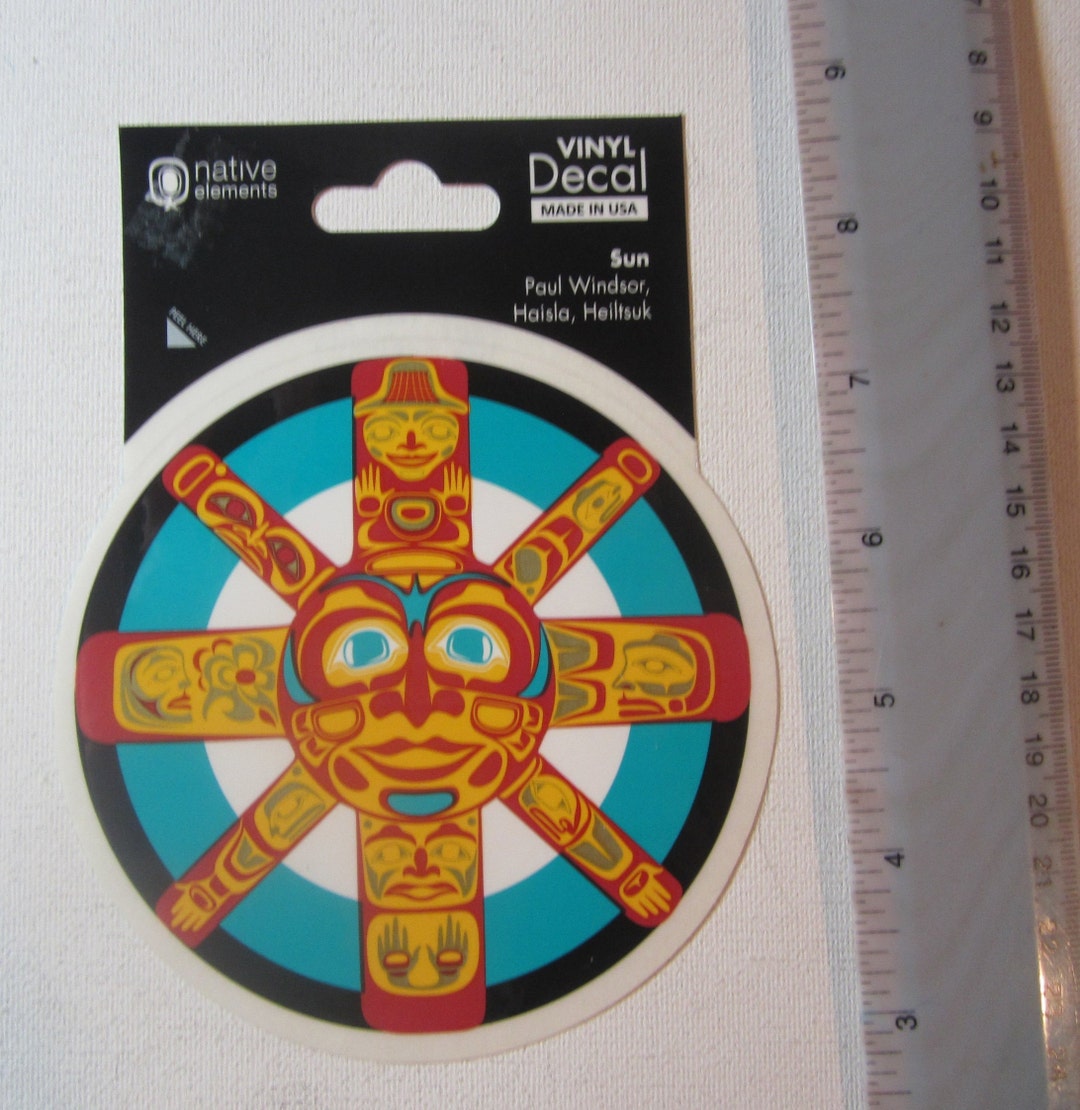 Calcomanía de vinilo Haisla Heiltsuk First Nation 'Sun', arte indígena ...