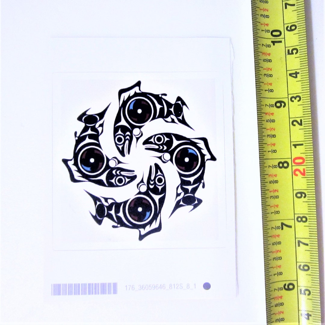 First Nations ''salmon School' Sticker Decal West Coast Native ...