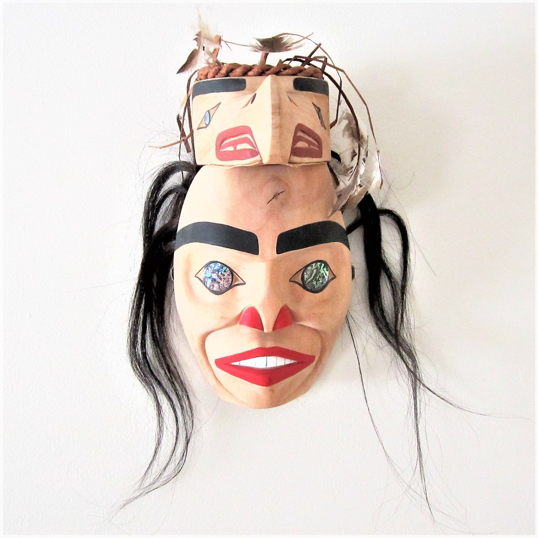 Nuu Chah Nulth First Nation 'eagle Warrior' Cedar Mask Carving Pacific ...
