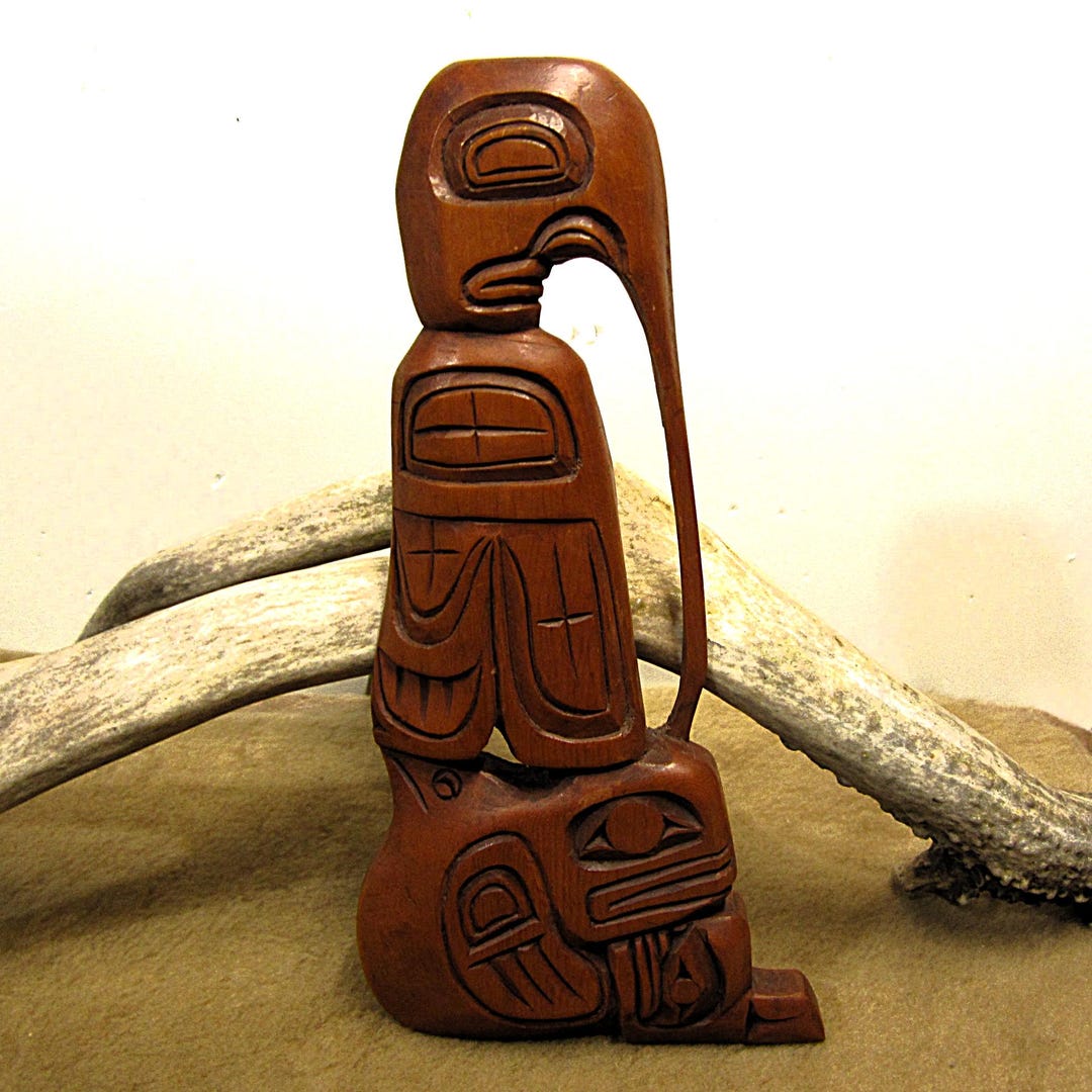 Nuu Chah Nulth First Nation 'whale & Mosquito Man' Carving Pacific ...