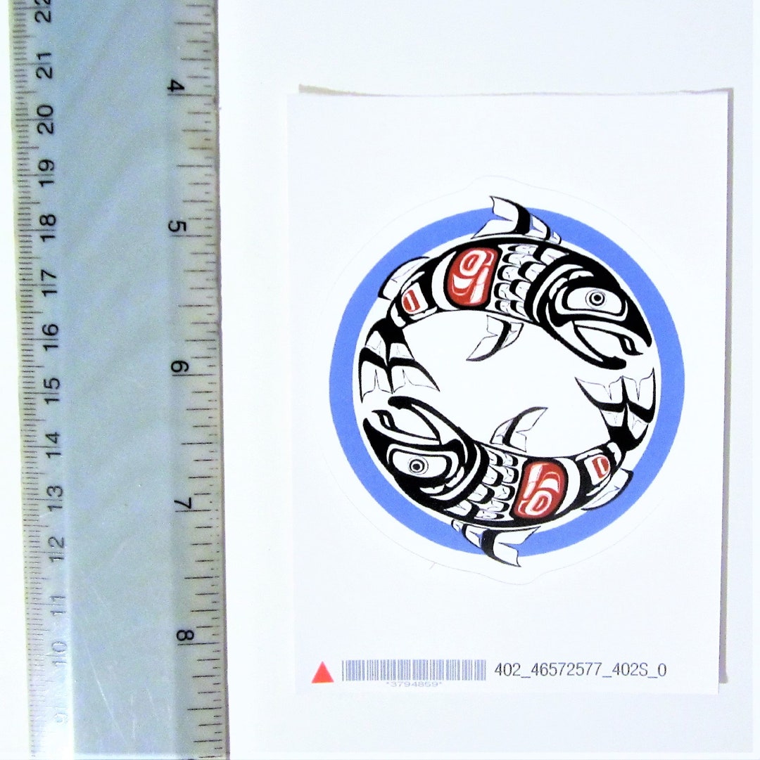 First Nations ''salmon Twins'' Sticker Decal Pacific North West Native ...
