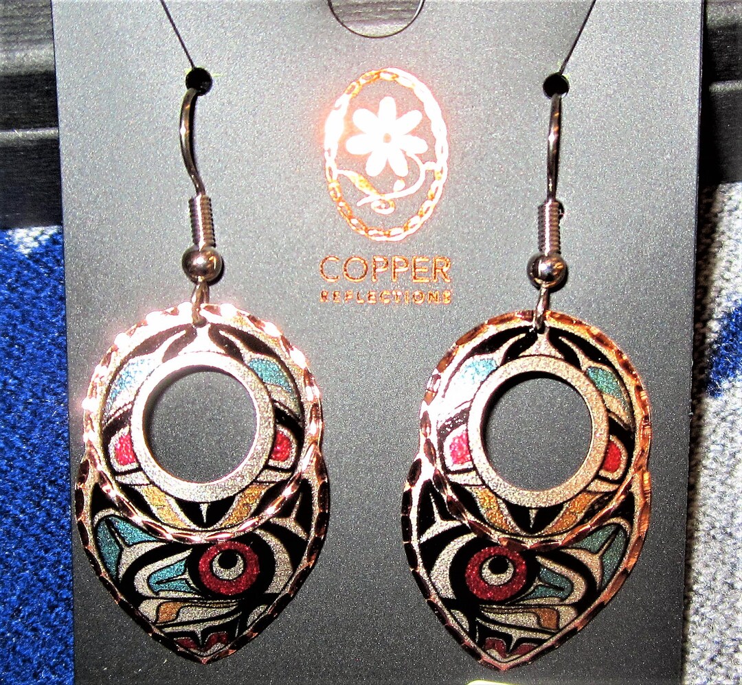 Copper Silver Plate First Nation Native Earrings Indian Art Jewelry - Etsy