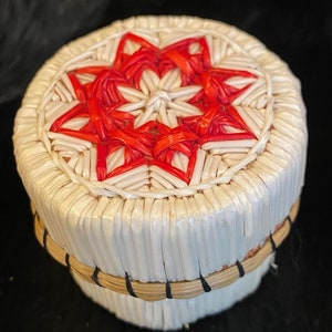 Anishinaabe First Nation 'starburst' Porcupine Quillwork Tufted Woven ...