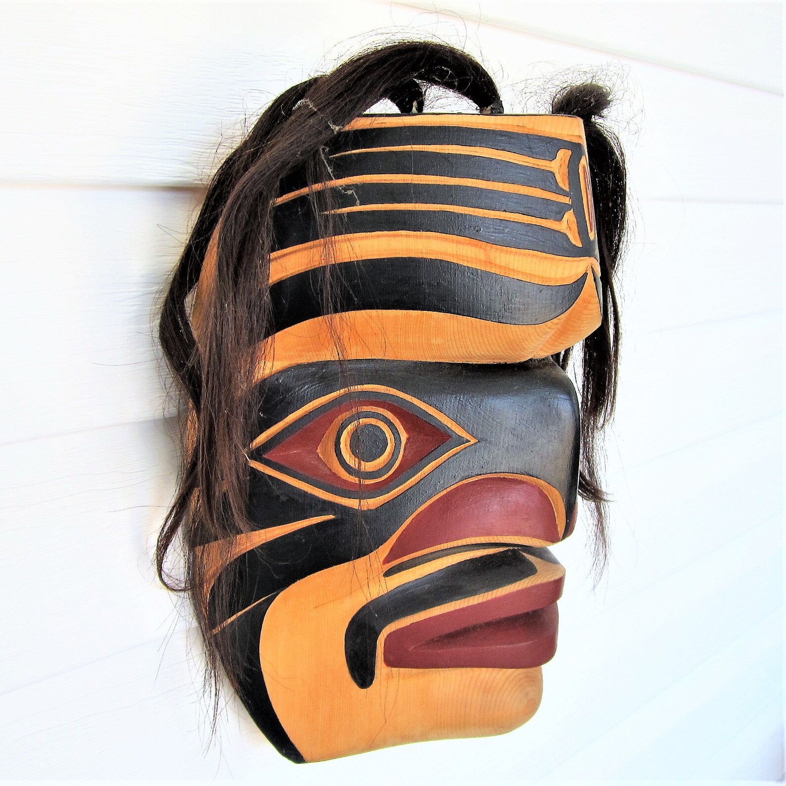 Nuu Chah Nulth First Nation 'raven Clan' Large Cedar Mask Carving ...