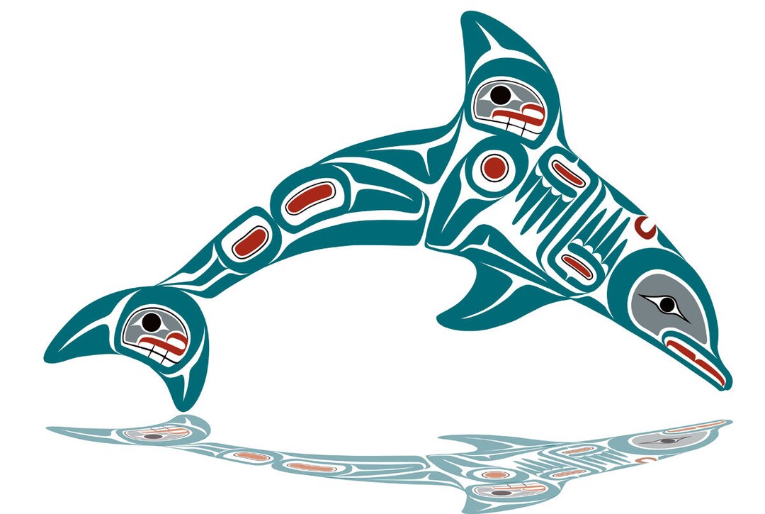 Coast Salish First Nation 'dolphin' Contemporary Pacific North West ...
