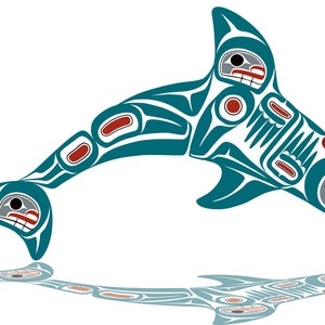 Coast Salish First Nation 'dolphin' Contemporary Pacific North West ...