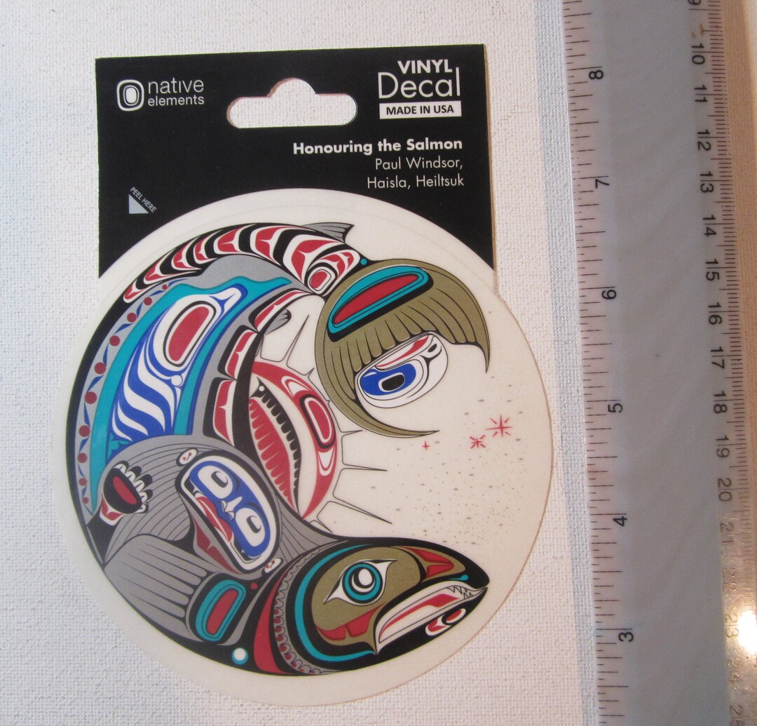 Haisla Heiltsuk First Nation 'honoring Salmon' Vinyl Sticker Pacific ...