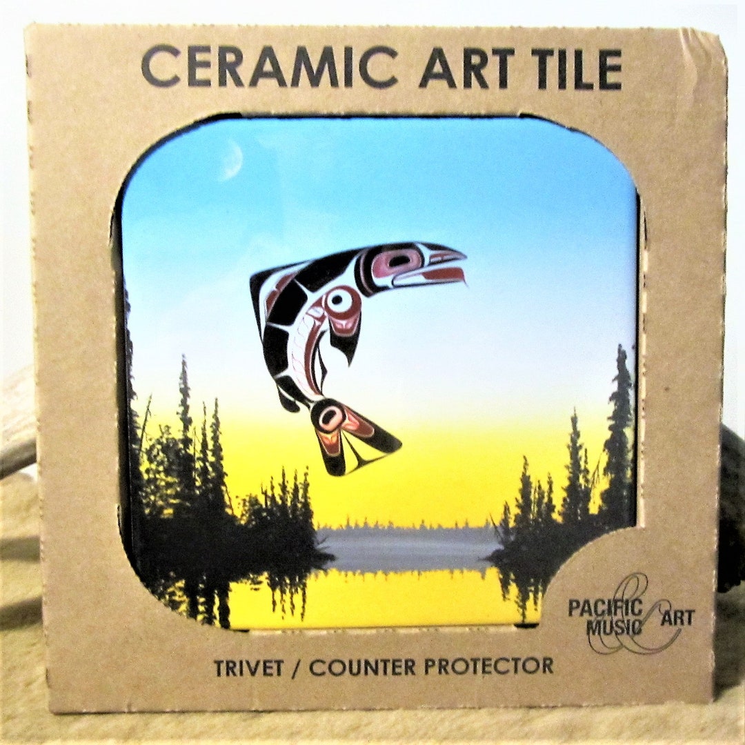 Nuu Chah Nulth Coast Salish First Nation ''morning Salmon'' Ceramic ...