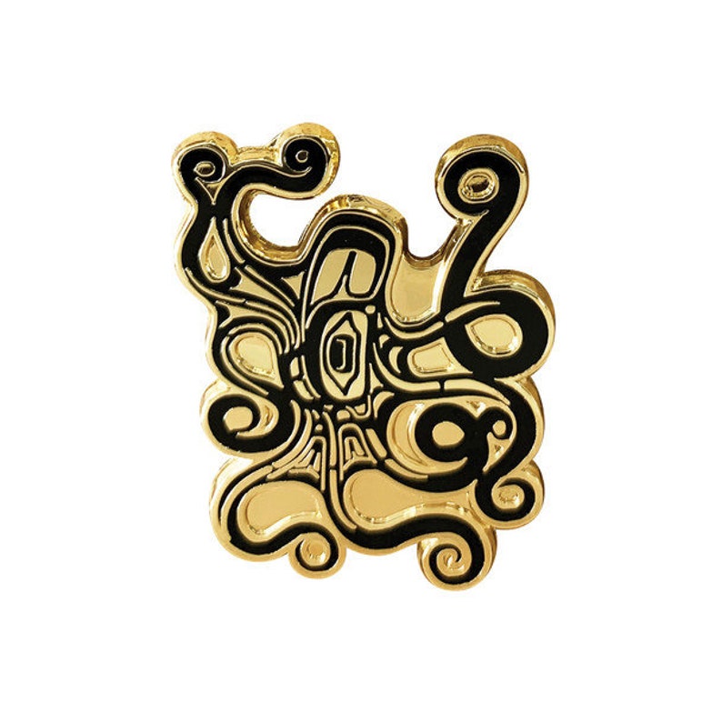 Haida First Nations 'octopus' Enamel Pin Brooch Pacific North West ...