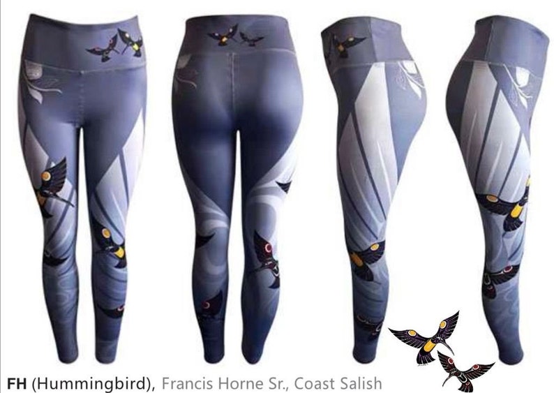 Coast Salish First Nation 'hummingbird' Ladies Leggings Size Large ...