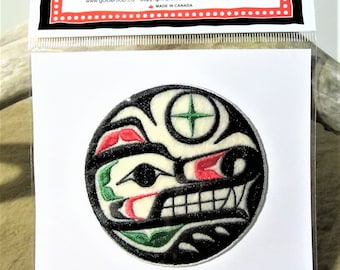 Salish First Nations ''bear Paw'' Embroidered Patch 3.5'' Pacific North ...