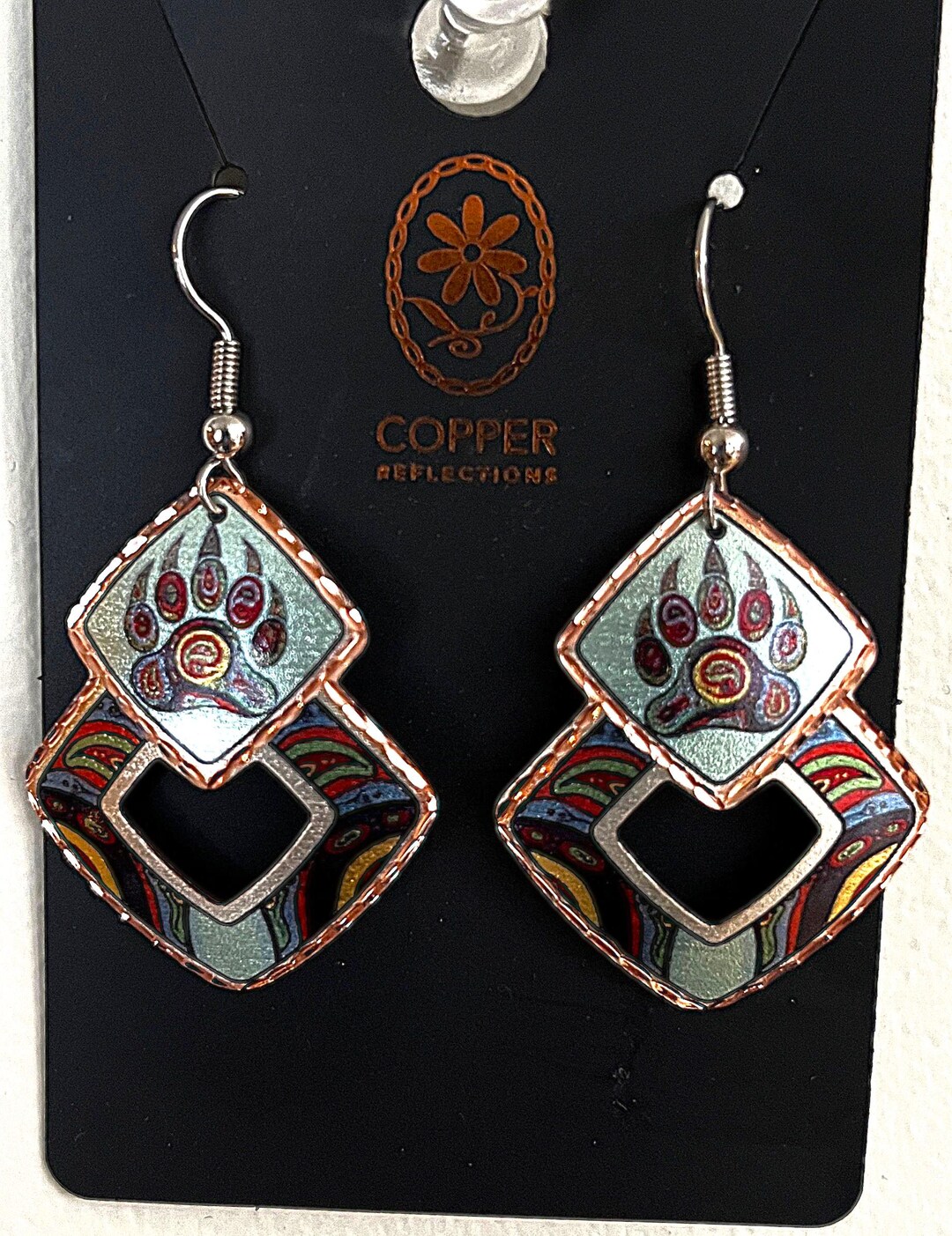 First Nations Copper Silver Plate 'bear Paw' Earrings Pacific North ...
