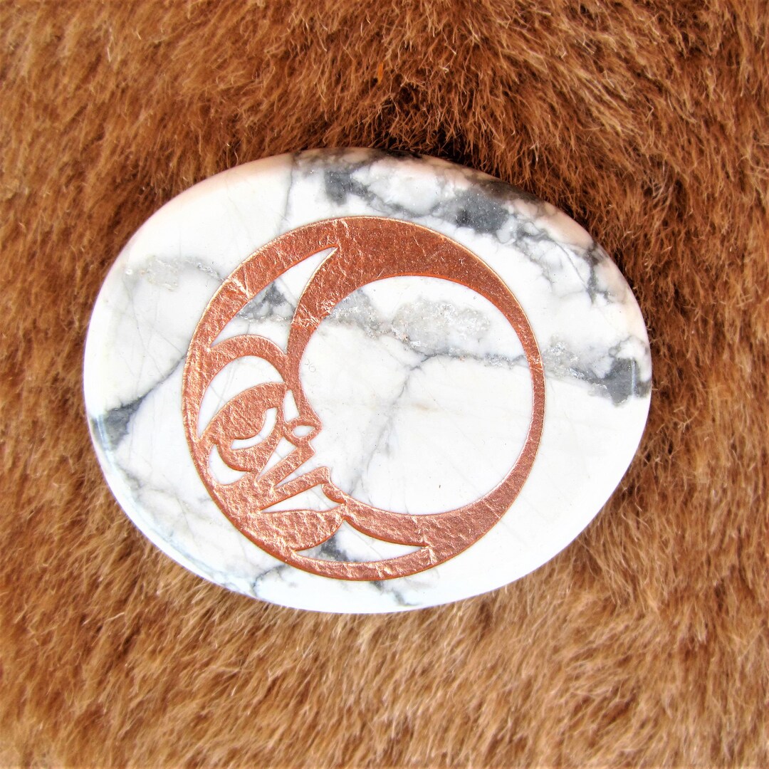 Coast Salish, Kwakiutl First Nation Howlite Moon Spirit Stone Pacific ...