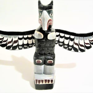 Kwakiutl First Nation 'eagle' Cedar Wood Totem Pole Carving Pacific ...