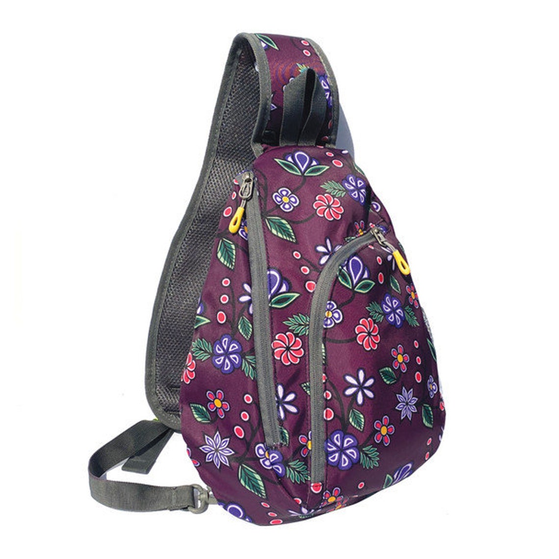 Ojibway First Nation 'floral' Sling Pack Eastern Woodlands Indigenous ...