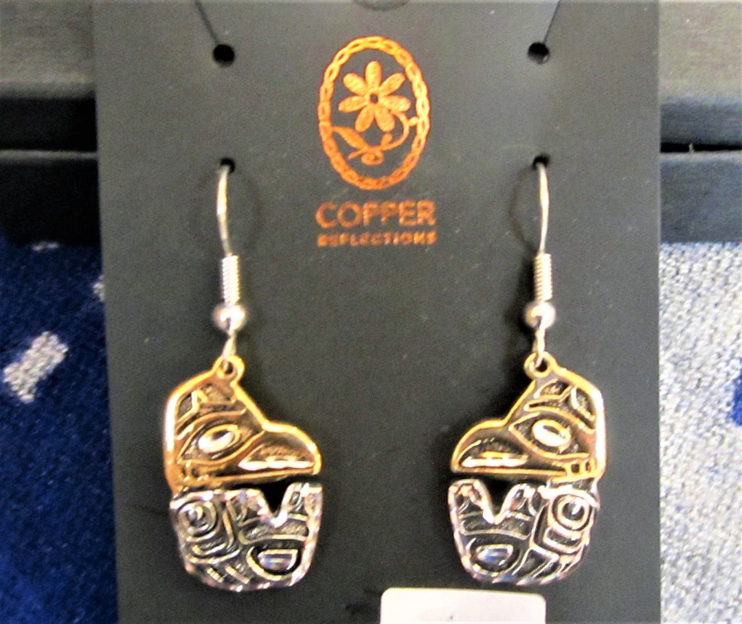 Copper Silver Plate First Nation Native Earrings Indian Art - Etsy Canada